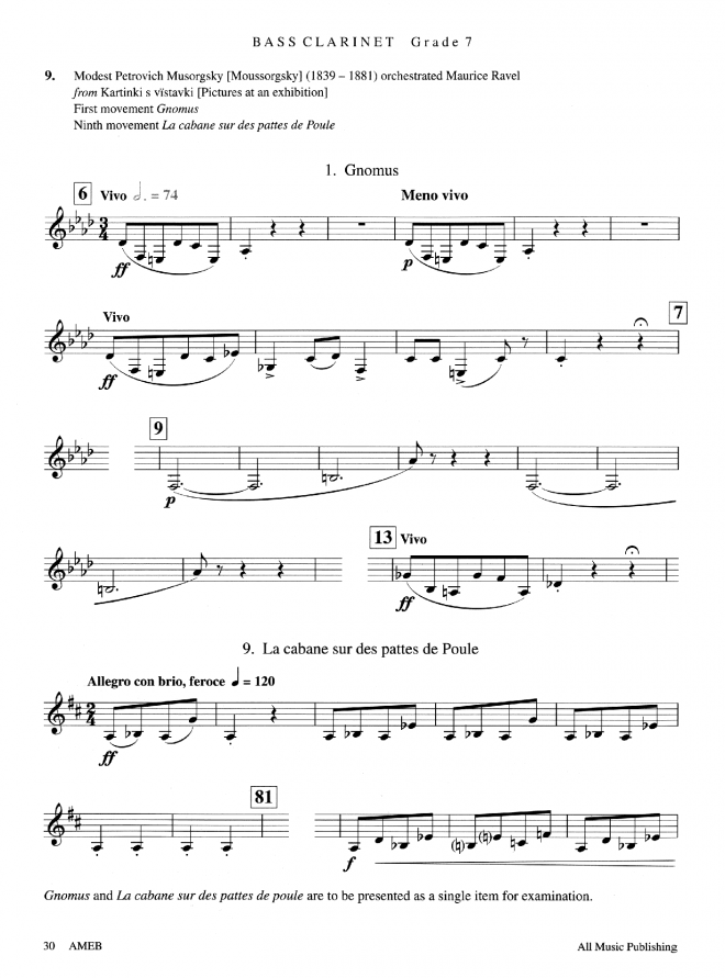 AMEB Clarinet Orchestral & Chamber Excerpts 2008