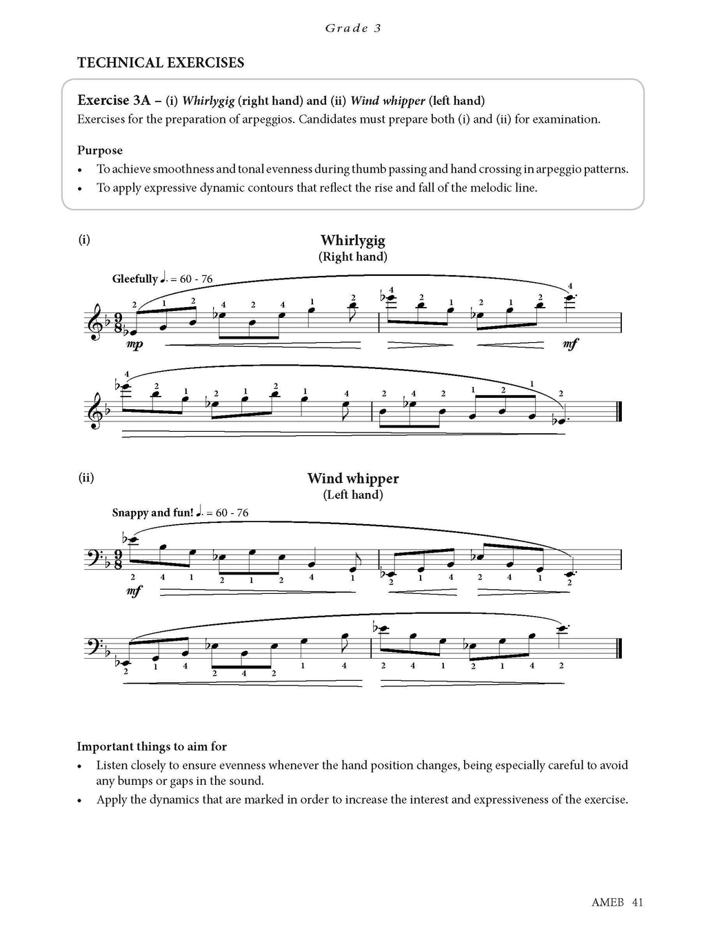 AMEB Piano Technical Work 2018 – Level 1 (Preliminary to Grade 4)